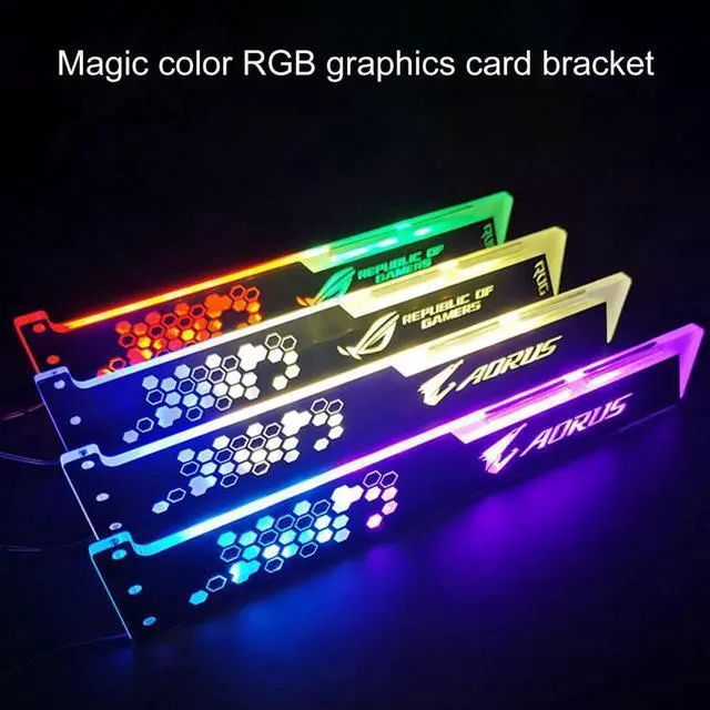 Graphics Card Bracket Luminous Strong Structure RGB 12-color LED GPU ...