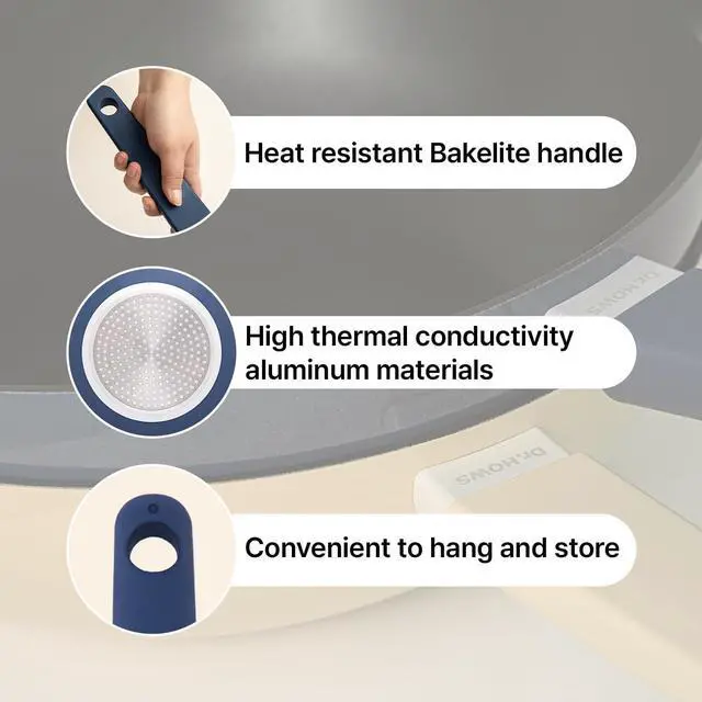 Dr.HOWS Allday Nonstick Wok Pan 12 Inch Stir-Fri Pan with Bakelite ...