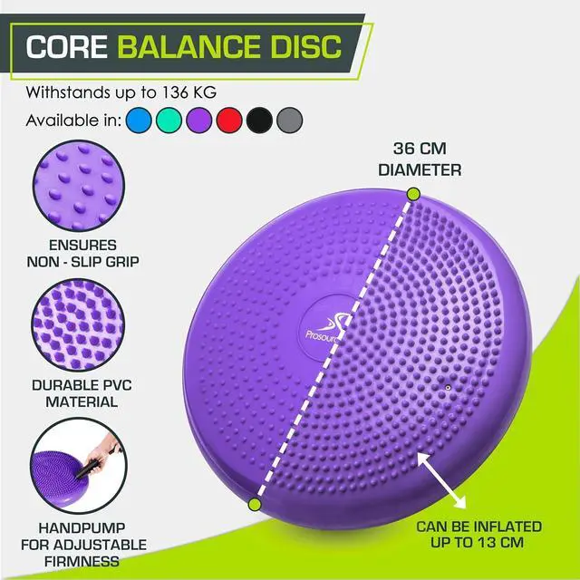 ProsourceFit Core Balance Disc Trainer, 14 Diameter with Pump for ...