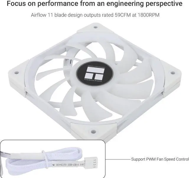 Thermalright C12015W-S cpu fan computer case fan quiet 4pin PWM ARGB PC fan, 15mm Slimline ...