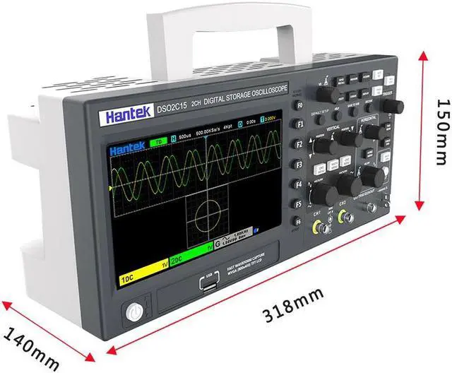 HanTek Digital Oscilloscope DSO2D10 USB Oscilloscope, Multimeter Tester ...