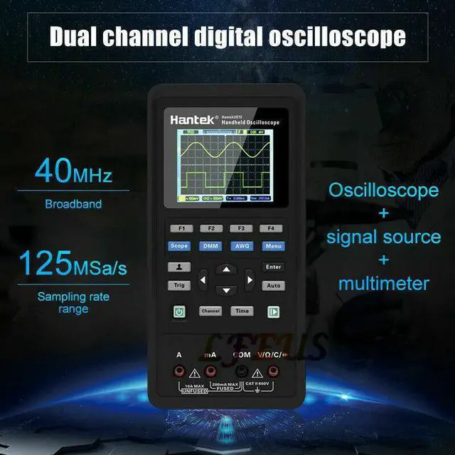 Hantek 2D42 2 Channel 3in1 Handheld oscilloscope DMM Multimeter tester ...