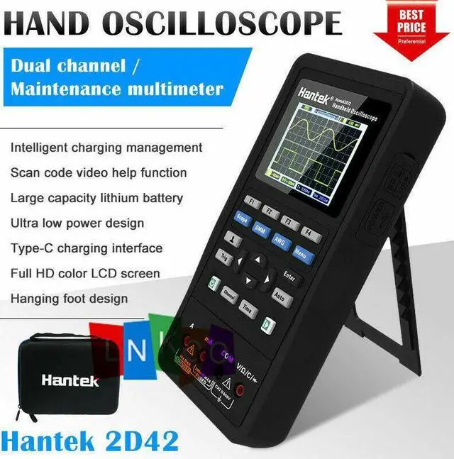 Hantek 2D42 2 Channel 3in1 Handheld oscilloscope DMM Multimeter tester ...