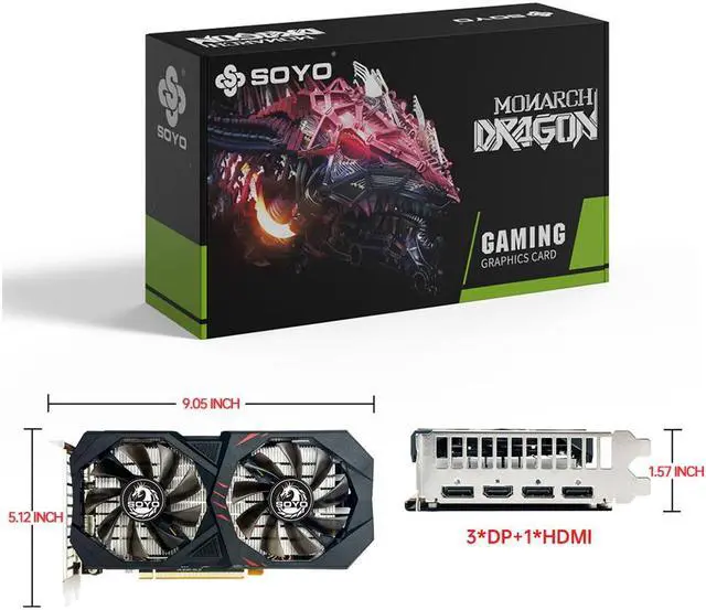SOYO RX 6600M 8GB Graphics Card GDDR6 128Bit PCI-E 4.0×8 8Pin GPU ...