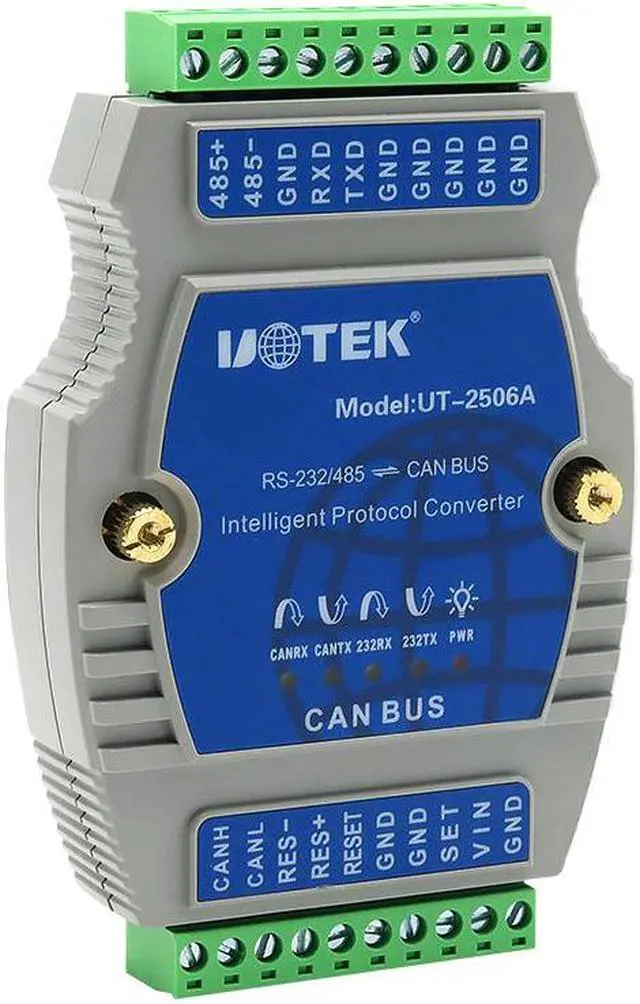 UOTEK Industrial RS-232 RS-485 to CAN BUS Converter with Protocol RS232 RS485 Canbus Adapter ...