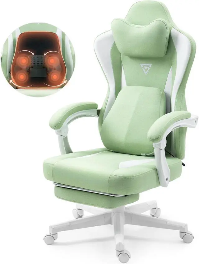 Vigosit Gaming Chair with Heated Massage Lumbar Support, Breathable ...