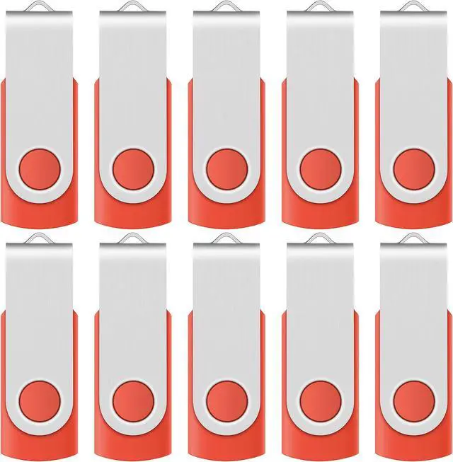 Enfain Red USB Flash Drive 16GB USB2.0 Memory Stick 10 PCS Thumb Drive ...