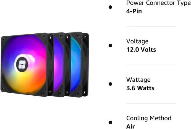 Thermalright TL-C12C-S X3 CPU Fan 120mm ARGB Case Cooler Fan, 4pin PWM ...