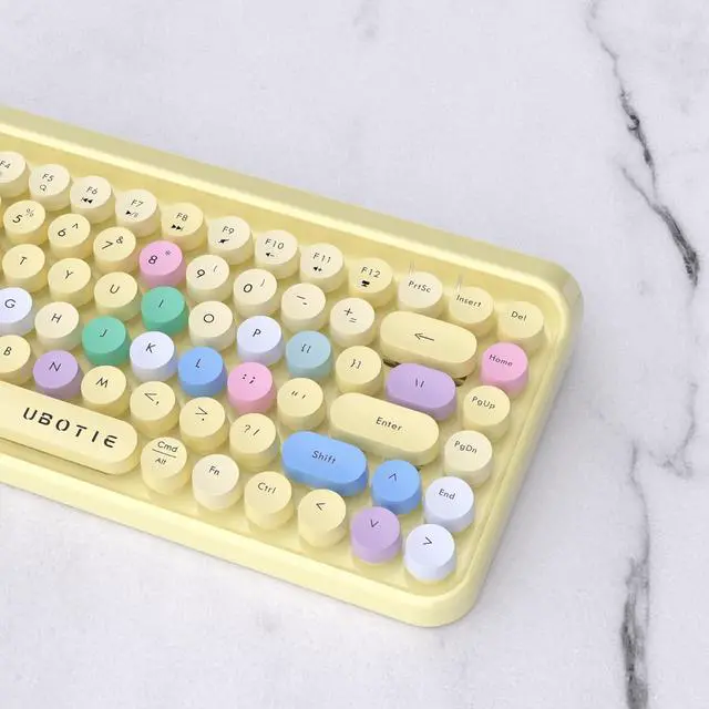 UBOTIE Portable Bluetooth Colorful Computer Keyboards, Wireless Mini ...