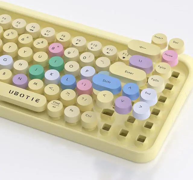 UBOTIE Portable Bluetooth Colorful Computer Keyboards, Wireless Mini ...