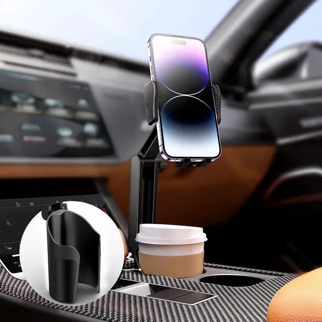 TAZENI 2 in 1 Cup Holder Phone Mount for Car Bottle Friendly Cup Phone ...