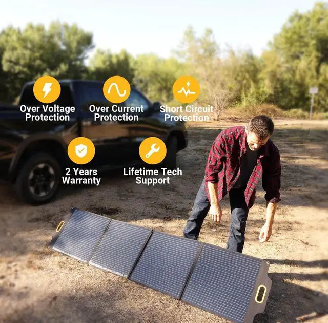 POWERNESS 200 Watt Portable Solar Panel with Patented LCD Digital ...
