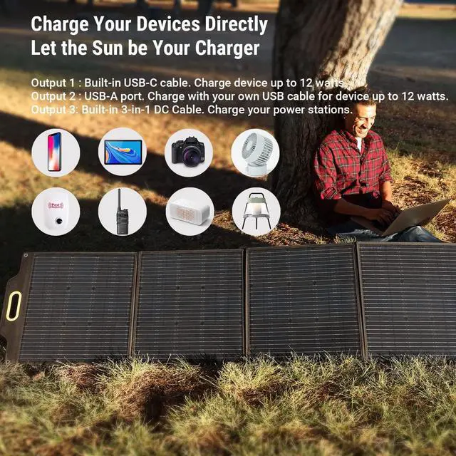 POWERNESS 200 Watt Portable Solar Panel with Patented LCD Digital ...