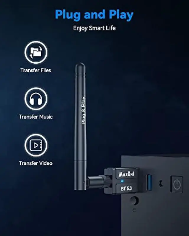 Bluetooth Adapter for PC 5.3, Maxuni USB Bluetooth Dongle 5.3 EDR ...