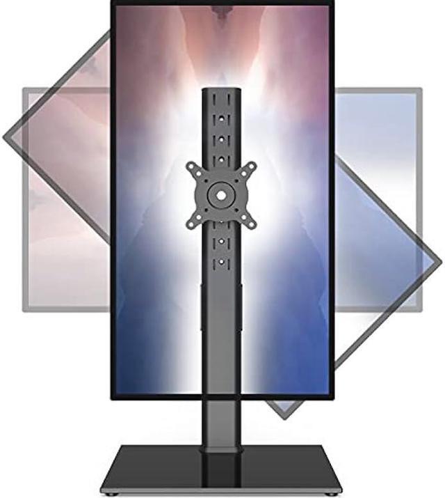 Single Monitor Stand Freestanding 27 43 Inch Monitor Arm Curved Screen Monitor Mount Tempered Glass Base Adjustable Motion Tilt 15 to 10 Swivel 45 Rotation 360 Weight Capacity 77lbs HT05B 003 Newegg....