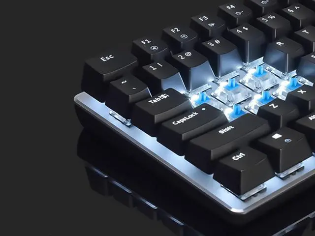 AJAZZ AK33 Mechanical Gaming Keyboard Wired,White Lighting Modes,82 Keys 100% Anti-Ghosting ...