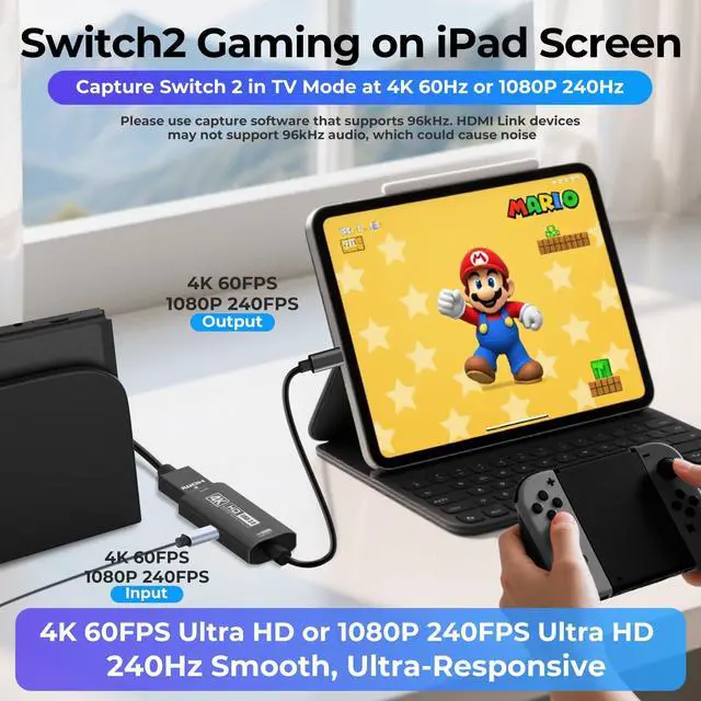 KEHIPI 4K USB3.0 Video Capture Card with PD 100W, 4K@60FPS or 2K@144FPS ...