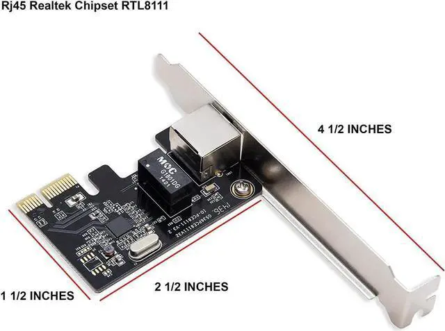 JAENFONG I/O Crest Single Gigabit Ethernet PCI Express 2.1 PCI-E x1 ...