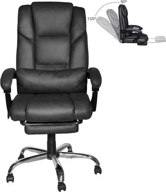 Leather Gaming Executive Office Desk Chair, Foot Rest High Back and ...