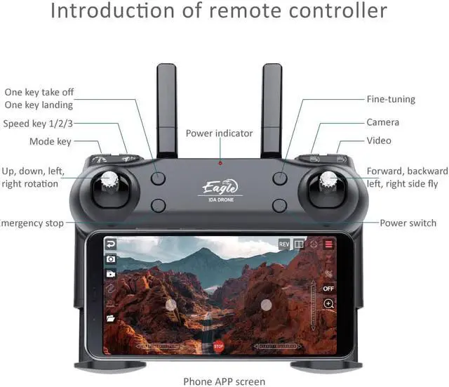 ida drone Eagle Helicopter 4K HD- 75g weight, 4CH 6-Axis Gyro, Optical Flow Localization ...