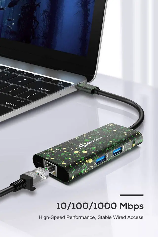 USB C Hub,UtechSmart 6 in 1 USB C to HDMI Adapter with 1000M Ethernet ...