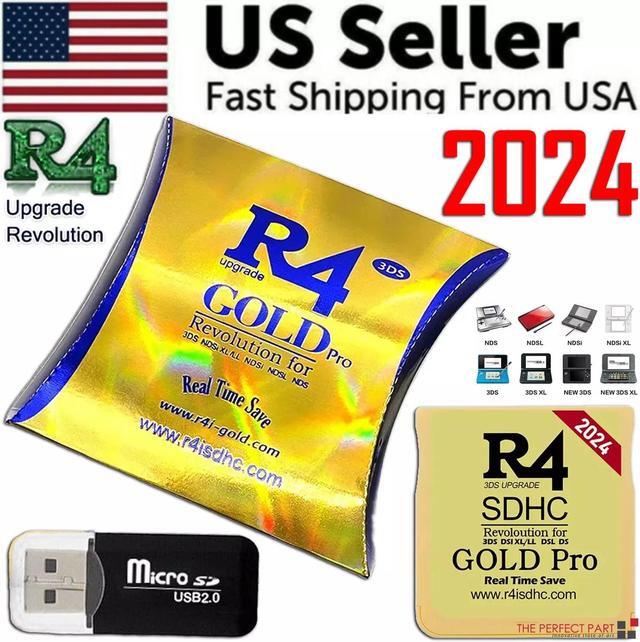 2024 Version R4 Gold Pro SDHC R4i For DS 3DS 2DS Revolution Cartridge USB Newegg