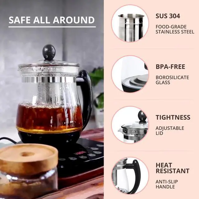 BANU Smart Tea Pot - Temperature Control and Keep-Warm Function for ...