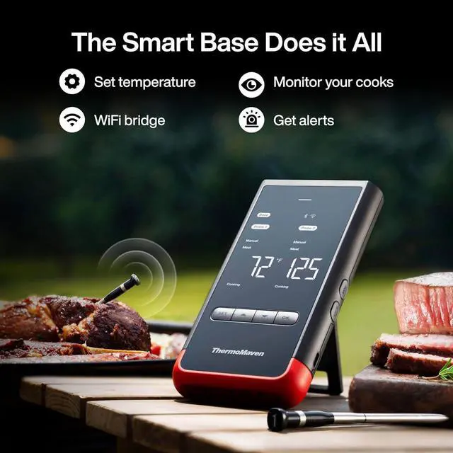 Wireless Bluetooth Smart Meat Thermometer: Standalone Base, WiFi ...