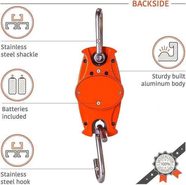 Digital Hanging Scale 660 LB 300 KG Cast Aluminum Case - Professional ...