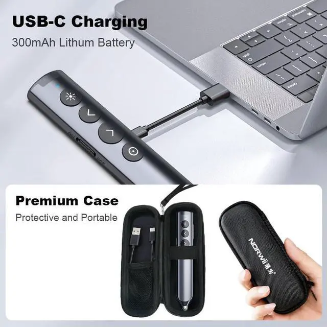 N10 Bluetooth Presentation Remote with Stylus Pen for Touch Screen ...