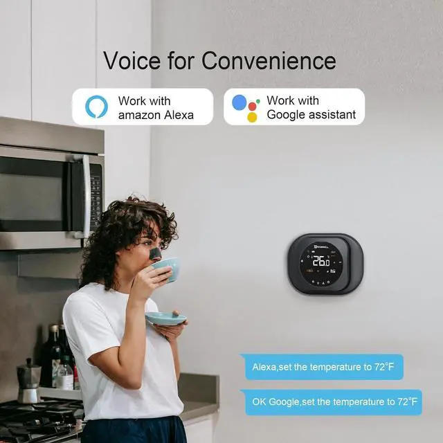 Smart WiFi Thermostat for Home, Programmable with C-Wire Adapter, 3H/2C ...