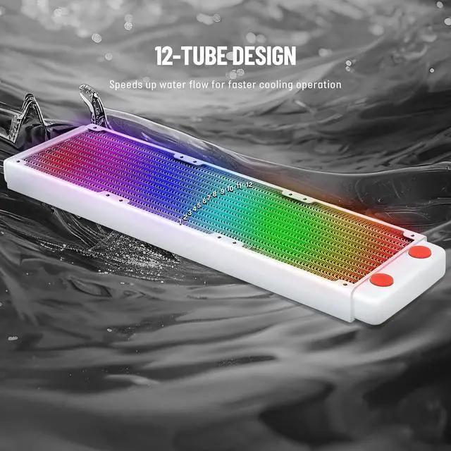 360mm Copper Radiator, Copper CPU Water Cooling Heat Exchanger with 1/4 ...