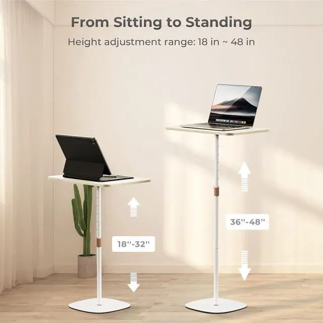 Portable Laptop Floor Stand, Bedside/Sofa Table with Height Adjustable ...