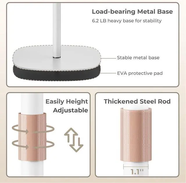 Portable Laptop Floor Stand, Bedside/Sofa Table with Height Adjustable ...