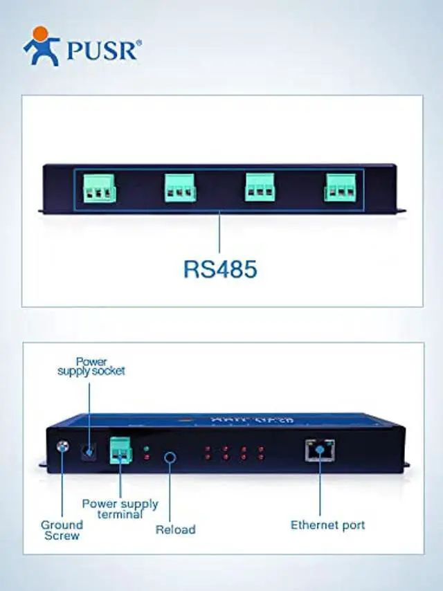 PUSR 4 Ports RS485 to Ethernet Converter MQTT Modbus Gateway Networking ...