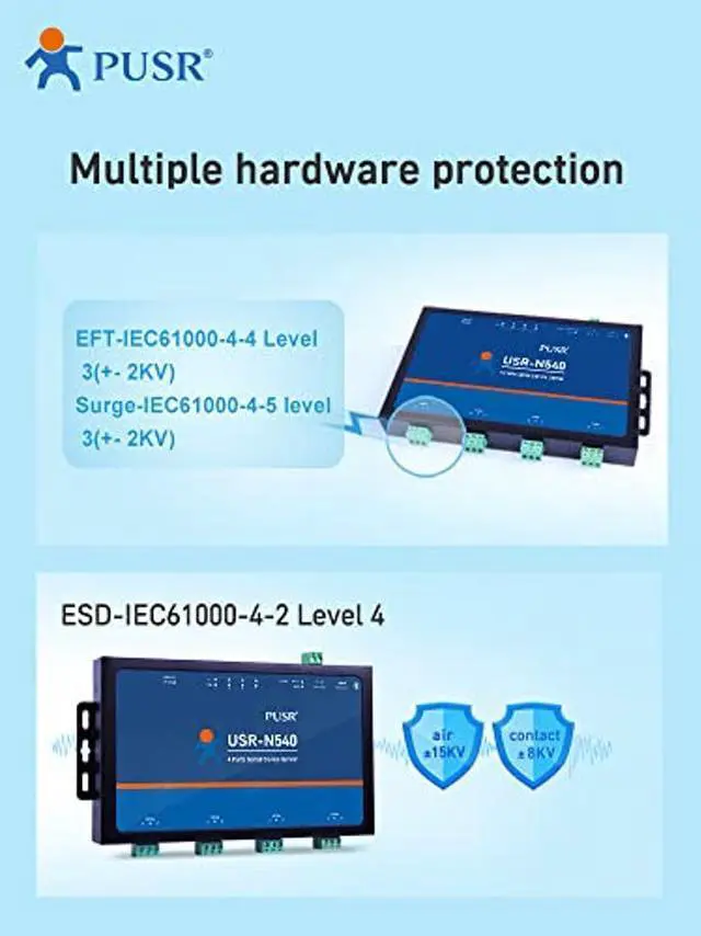 PUSR 4 Ports RS485 to Ethernet Converter MQTT Modbus Gateway Networking ...