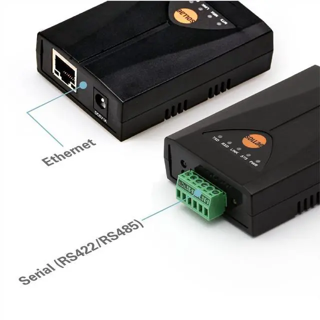SOLLAE SYSTEMS Industrial Serial to Ethernet Converter, RS422/RS485, TCP, UDP, Device Server ...