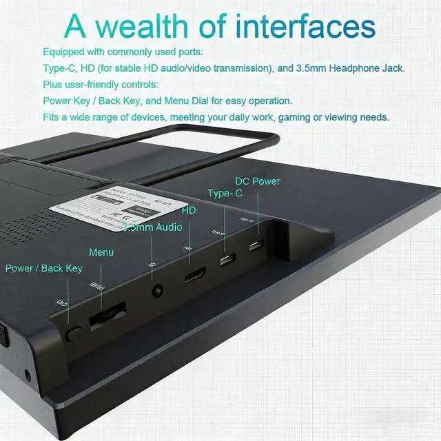 PJGCWB 15.6" Portable Monitor,1080P HD USB-C HDMI Second External ...