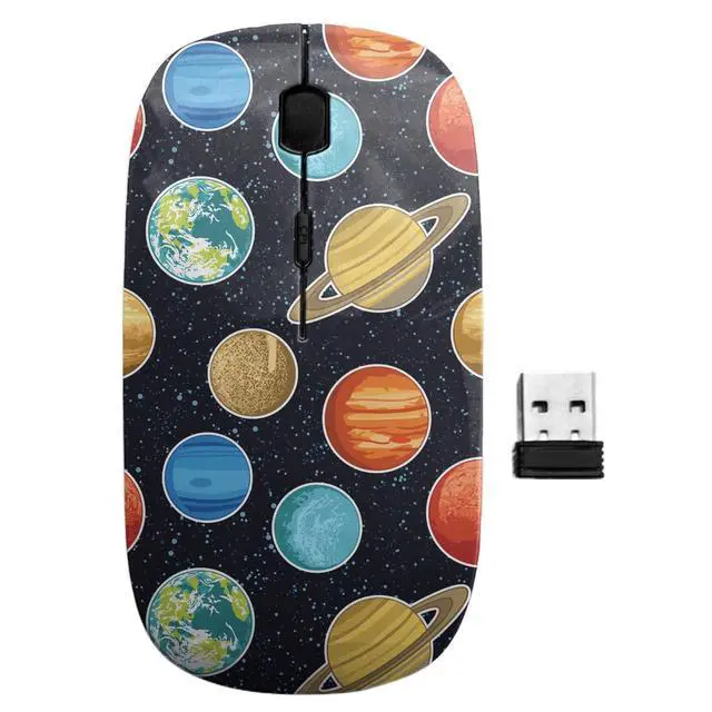 sanacci 2.4GHz USB Wireless Mouse, Wth Solar System Pattern, Ergonomic ...