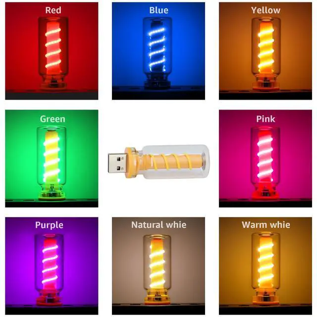 USB Lights for Car, 4 pcs Retro Car Interior Light Set with USB C ...