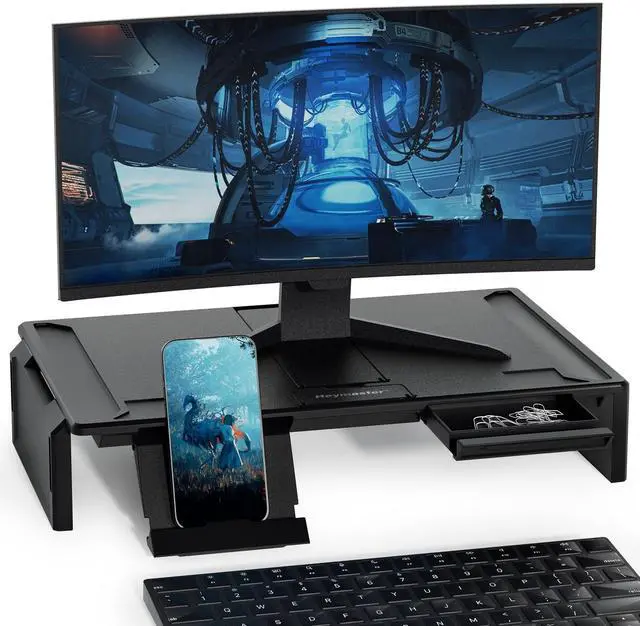 Heymaster Ergonomic Monitor Stand Riser, Laptop Stand Foldable Muti ...
