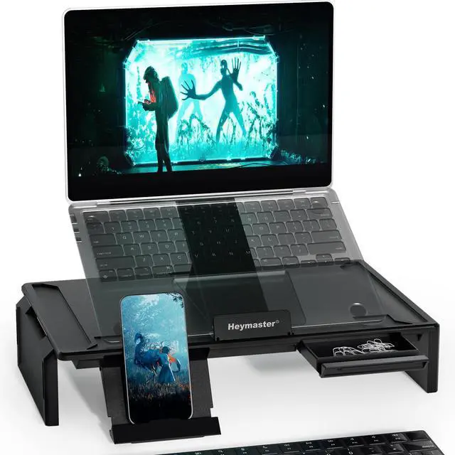 Heymaster Ergonomic Monitor Stand Riser, Laptop Stand Foldable Muti ...