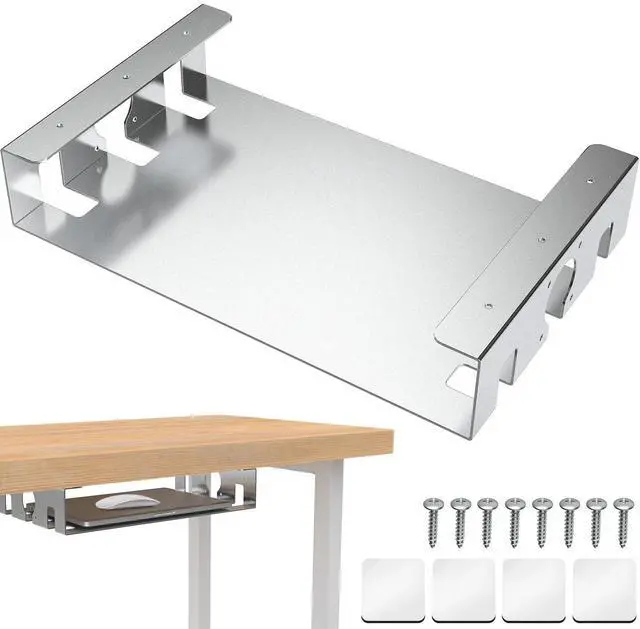 FOROIRON Upgrade Under Desk Shelf with Heat Dissipation - Under Table ...