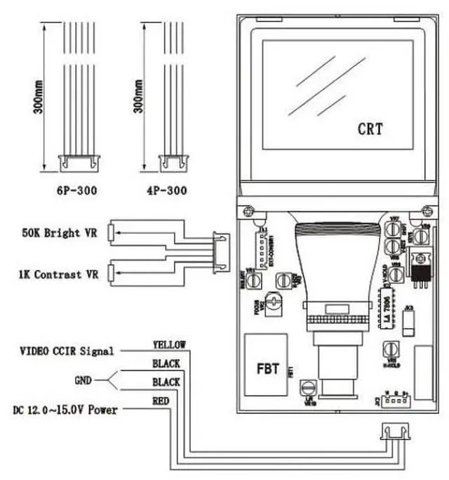 ARCADORA 12V 4.2W Micro 4" CRT Black and White Monitor Vintage CRT ...