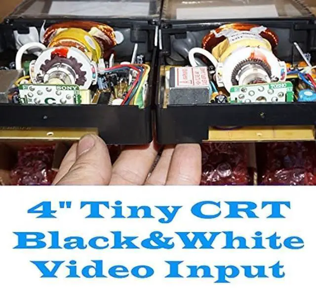 ARCADORA 12V 4.2W Micro 4" CRT Black and White Monitor Vintage CRT ...