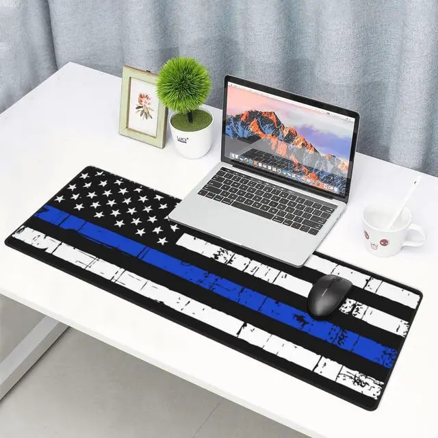 American Blue line USA Police Stars Flag Extended Large XXL Gaming ...