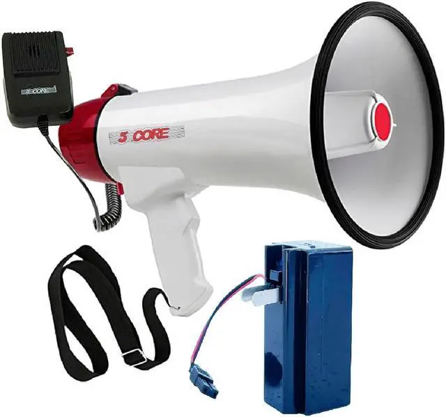 5 Core Megaphone Handheld Bullhorn Cheer Loudspeaker Bull Horn Speaker ...