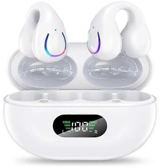 Bluetooth 5.3 Wireless Earbuds with LED Case, IPX7 Waterproof Ear Clip ...
