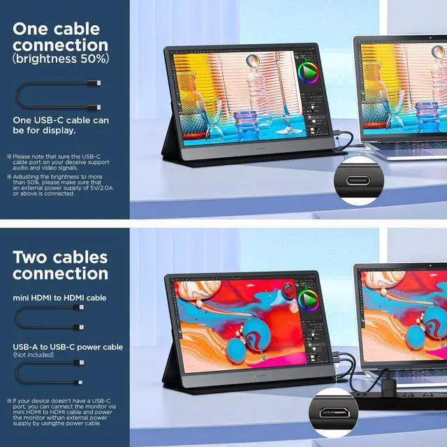 KOORUI Portable Monitor 15.6inch FHD Inch 1080P Gaming Monitor IPS ...