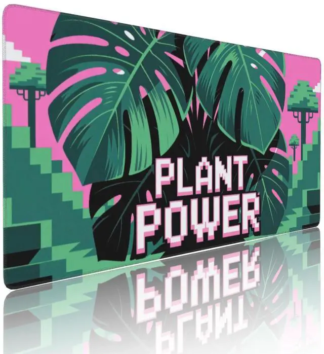 Pixel Plant Power Large Mouse Pad, Cool Gaming Desk Mat, XXL Keyboard ...